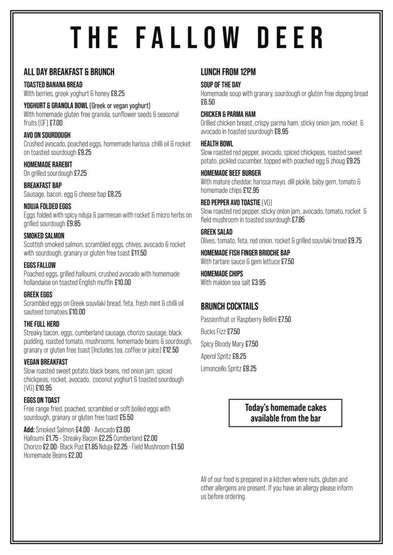 The Fallow Deer - Coffee | Breakfast | Brunch | Lunch | Cocktails ...